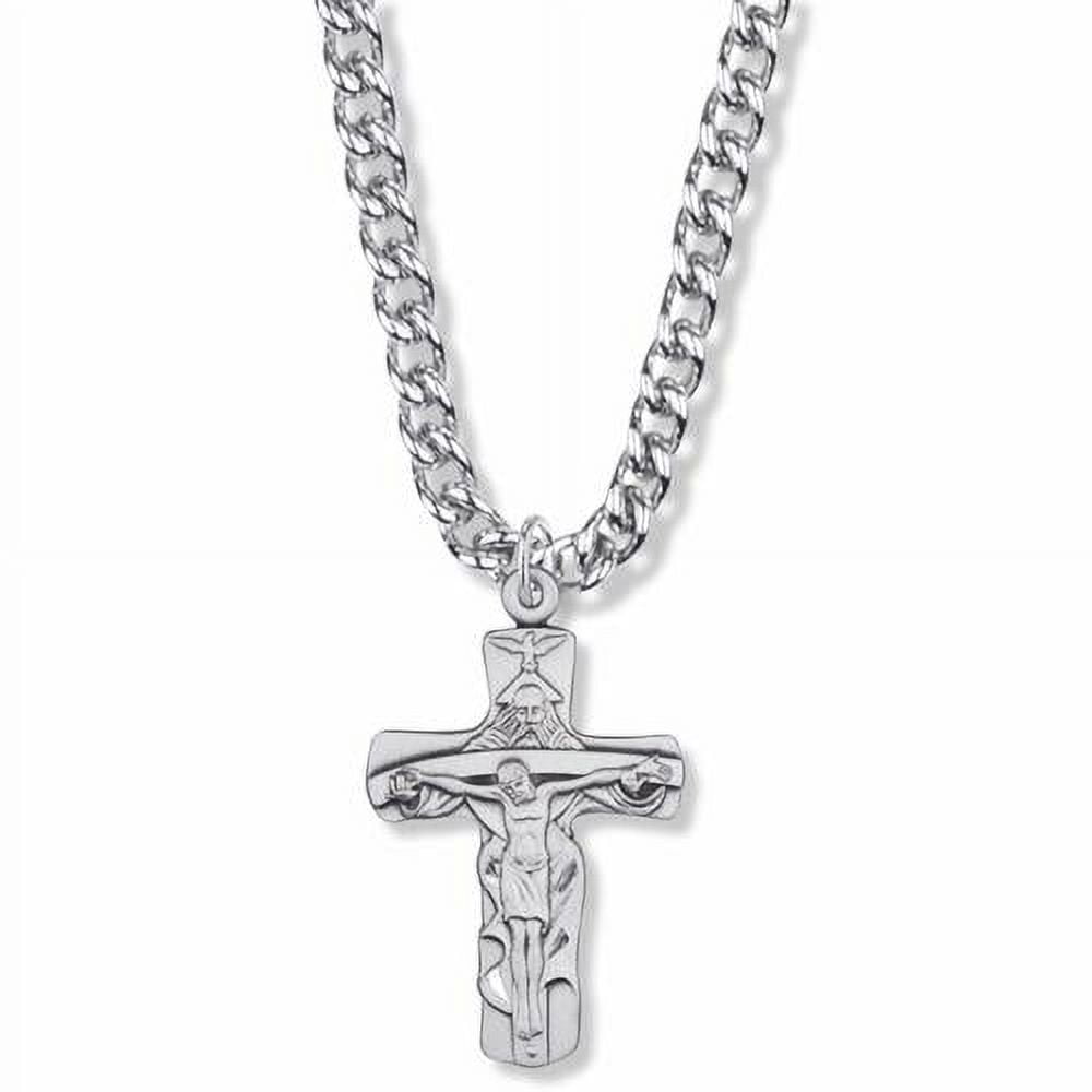 True Faith Jewelry Sterling Silver Holy Trinity Crucifix Cross Necklace ...