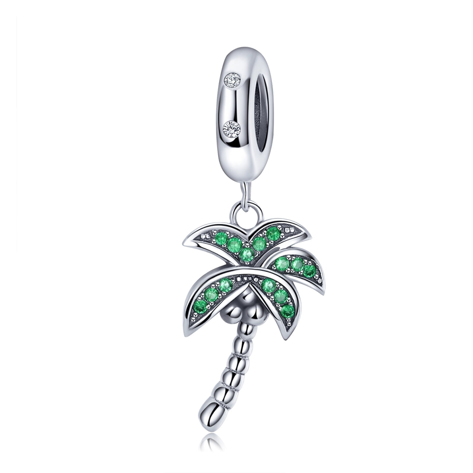 925 Sterling Silver Tropical Coconut Tree Dangle Charm for Women Charm ...