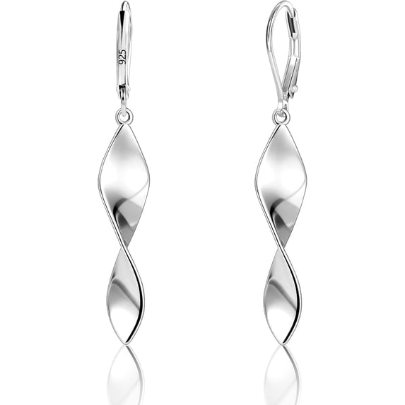 925 Sterling Silver Twisted Dangle Earrings for Women Long Dangling ...