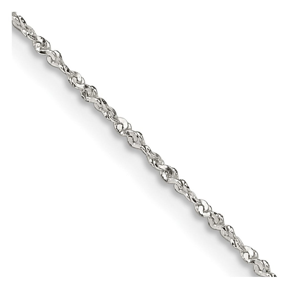 925 Sterling Silver Twisted Polished .5mm Fancy Chain Necklace 24 Inch ...