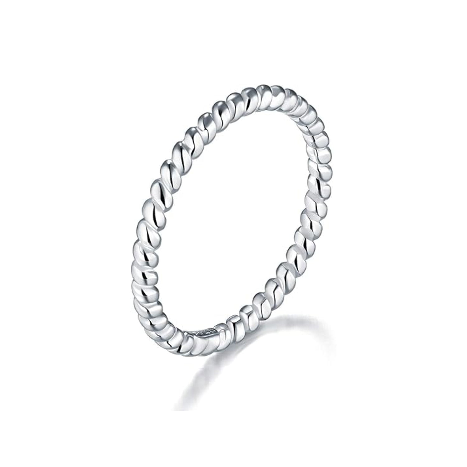 925 Sterling Silver Twisted Rope Band Women Wedding-Engagement ...