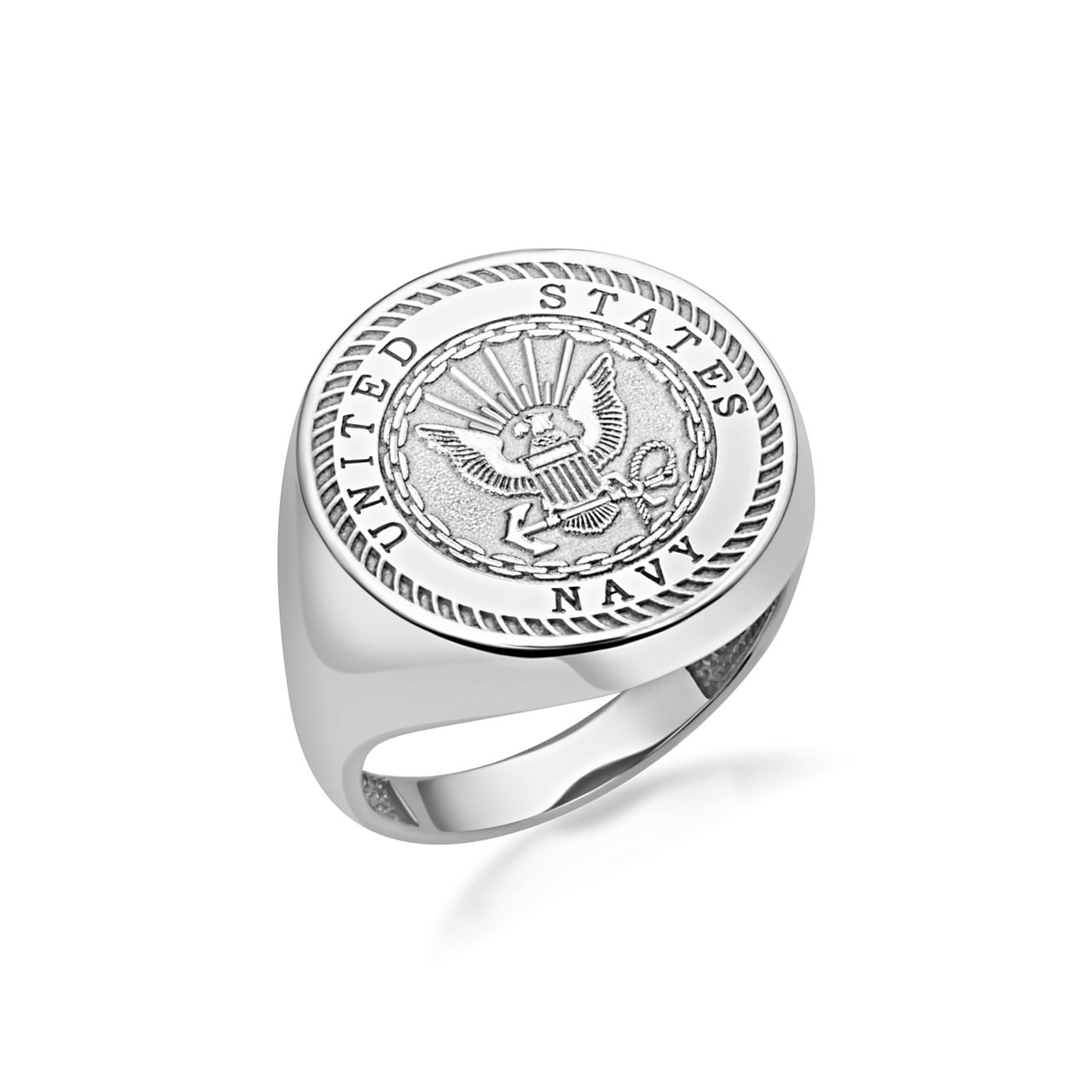 .925 Sterling Silver US Navy Men’s Signet Ring (Size 7) - Walmart.com