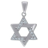 925 Sterling Silver Unisex Cubic-Zirconia Star Of David Symbol ...