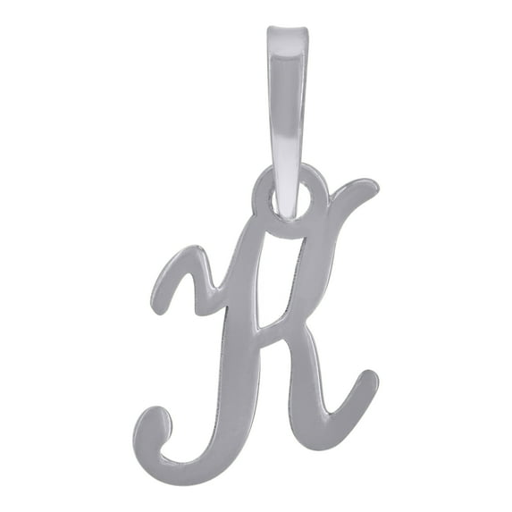 925 Sterling Silver Unisex Cursive Initial Alphabet K Charm Pendant ...