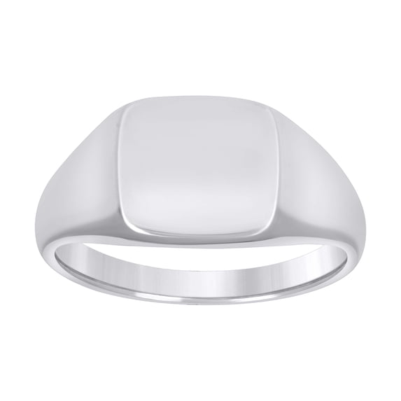 925 Sterling Silver Unisex Square Head Signet Ring Size 9 - Walmart.com