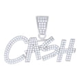 925 Sterling Silver VVS Moisanite Iced Charm Italic Font CASH Pendant 1 ...