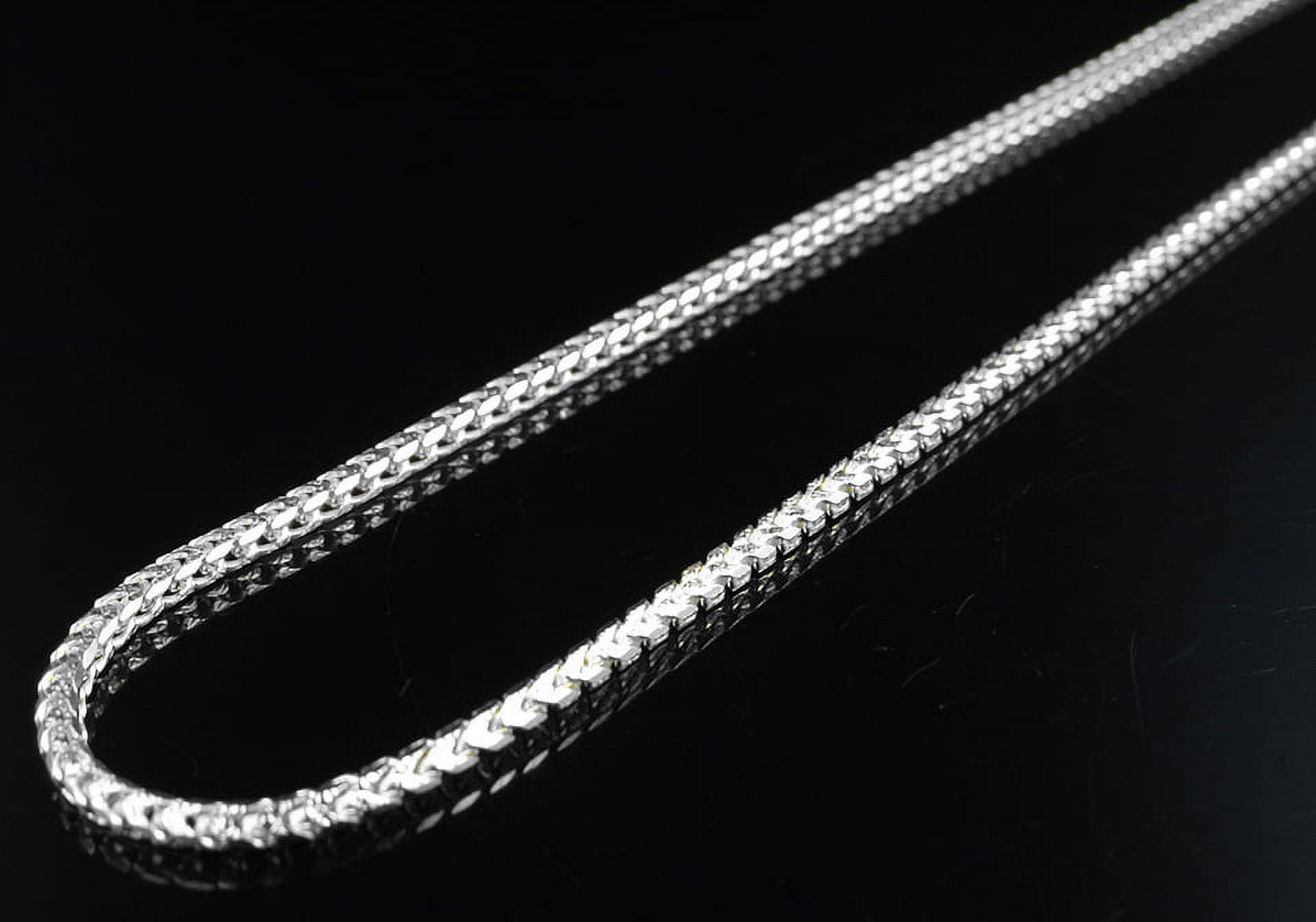 .925 Sterling Silver White Finish Franco Box Chain 3mm-20" - Walmart.com
