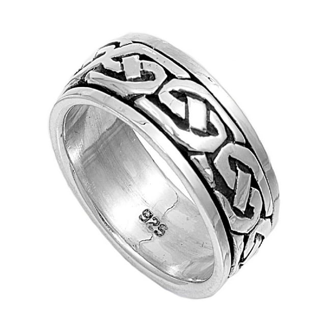 925 Sterling Silver Wicca Pagan Celtic Spinner Ring Size 9 - Walmart.com