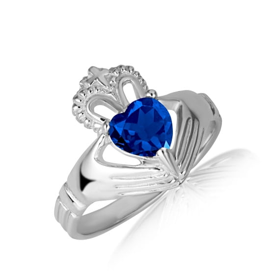 .925 Sterling Silver Woman's Elegant Claddagh Cubic Zirconia Birthstone ...