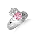 .925 Sterling Silver Woman's Elegant Claddagh Cubic Zirconia Birthstone ...