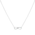 925 Sterling Silver Women Cubic Zirconia Rolo Link Infinity Necklace ...