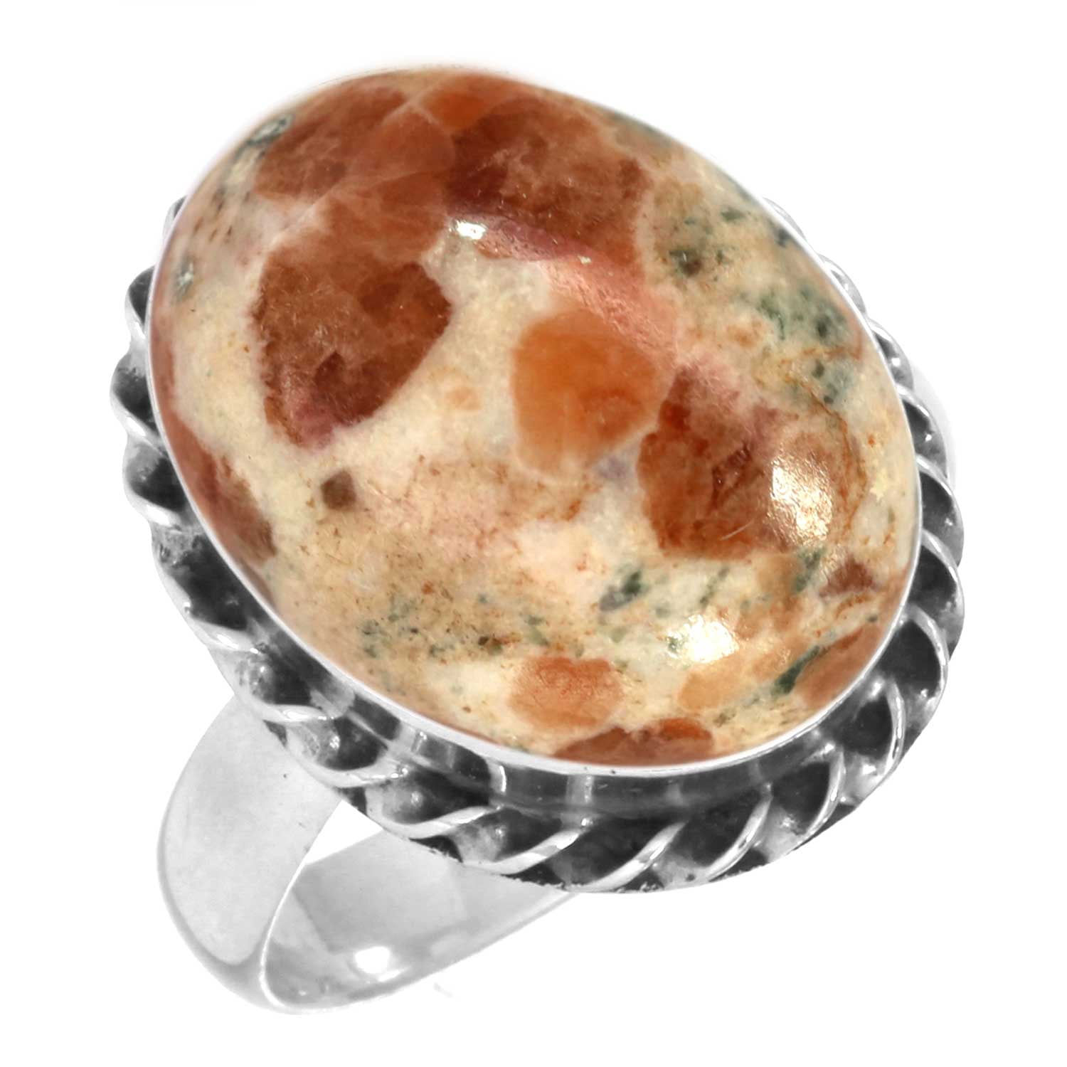 925 Sterling Silver Women Jewelry Natural Garnet In Limestone Ring - Walmart.com