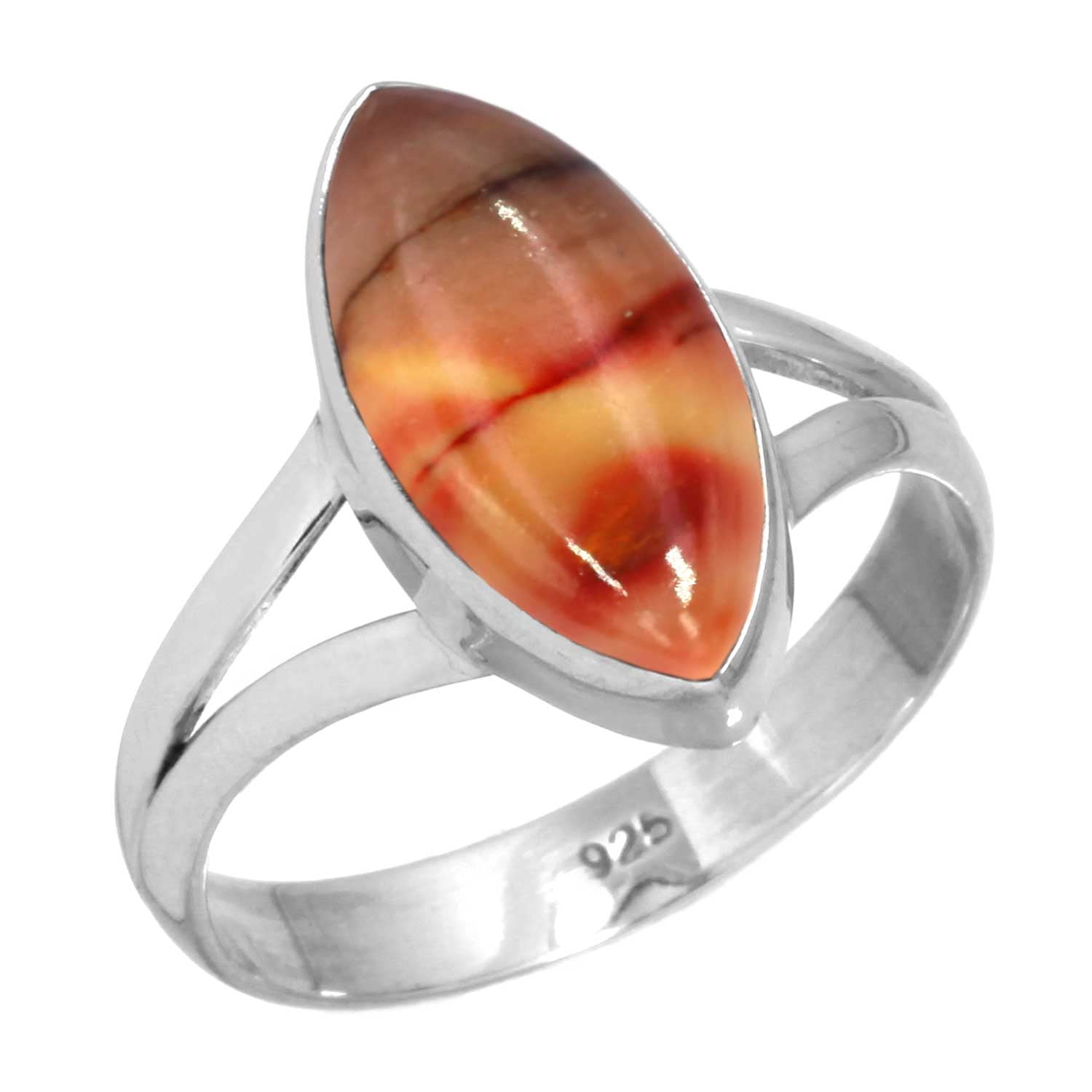 925 Sterling Silver Women Jewelry Natural Mookaite Ring - Walmart.com