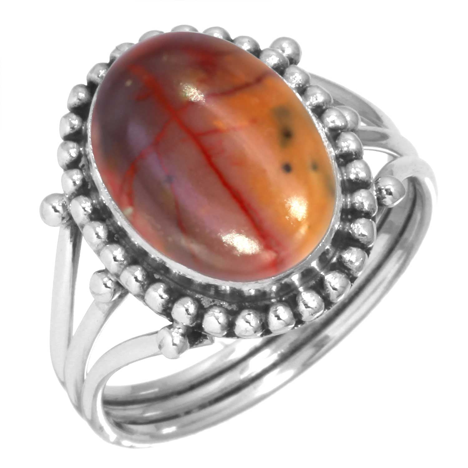 925 Sterling Silver Women Jewelry Natural Mookaite Ring - Walmart.com