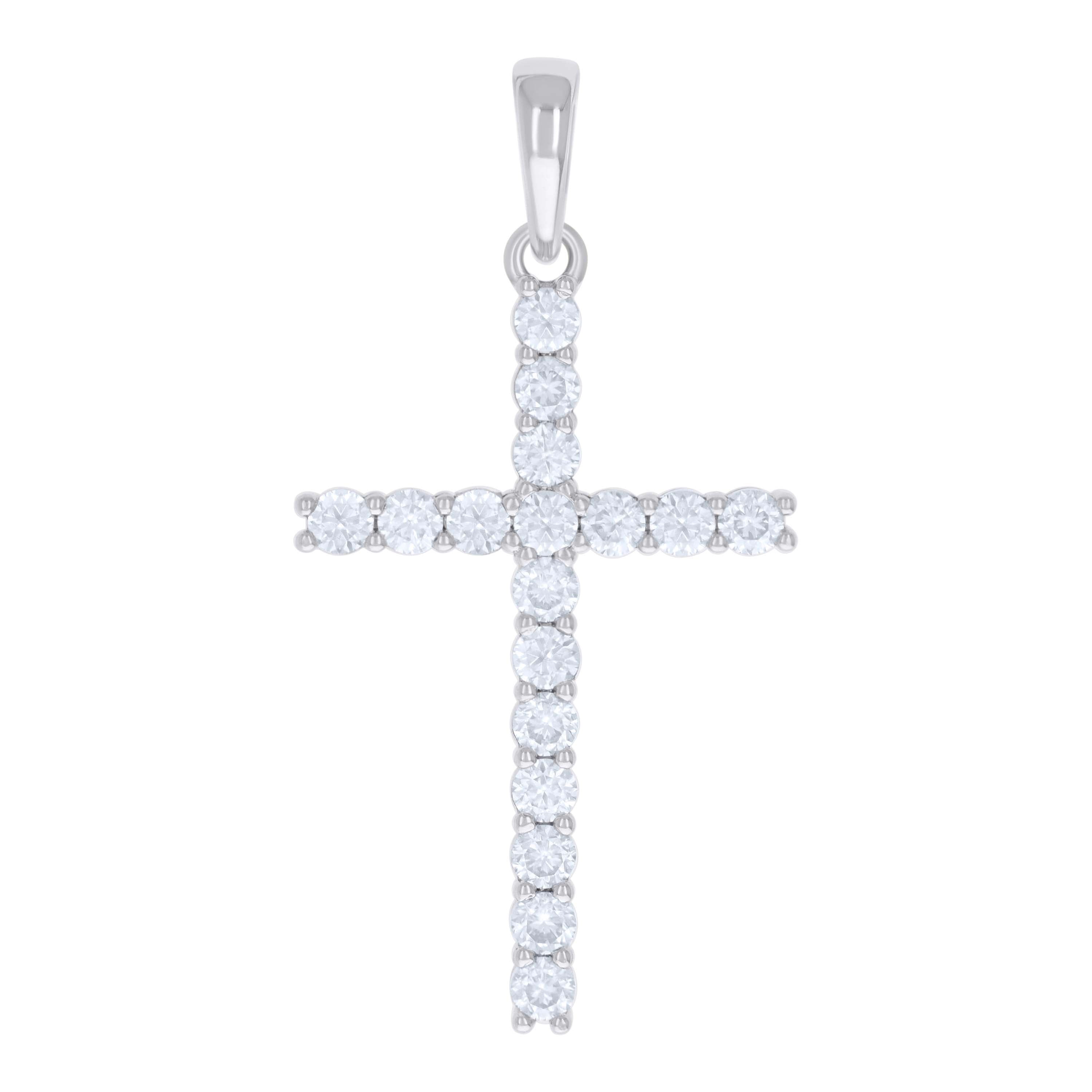 925 Sterling Silver Womens 1.79ct Moissanite Cross Religious Charm Pendant - Walmart.com