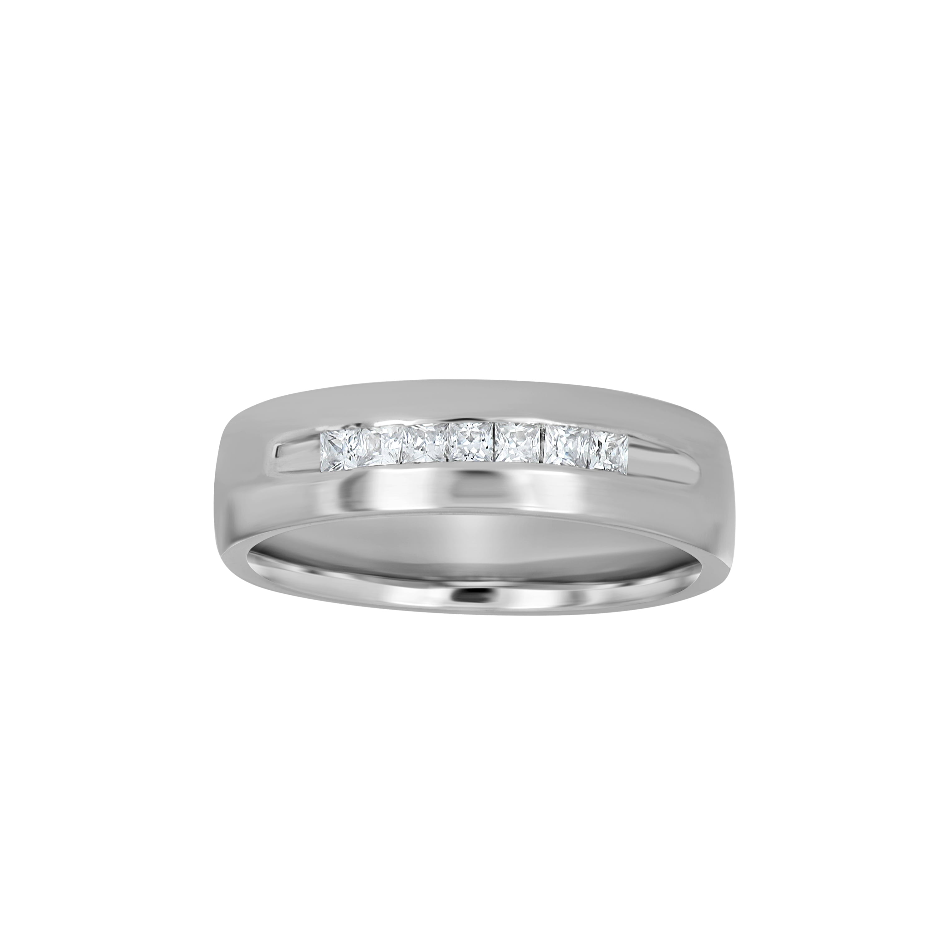 925 Sterling Silver Womens CZ Size-12 Princess-Cut Center Stones Bridal ...