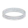 925 Sterling Silver Womens Cubic-Zirconia Double Row CZ Wedding Band ...