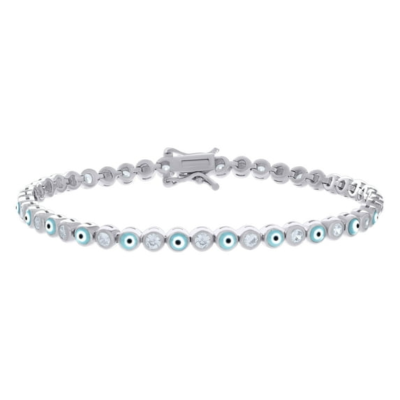 925 Sterling Silver Womens Cubic-Zirconia Evil Eye Good Luck Fashion ...