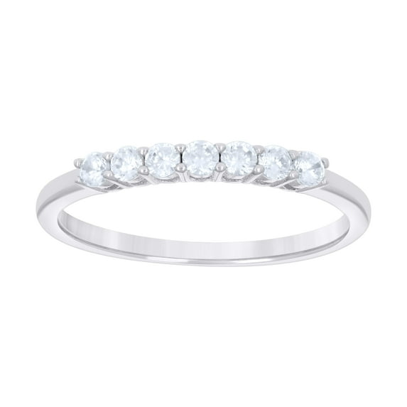 925 Sterling Silver Womens Cubic-Zirconia Single Row CZ Wedding Band ...