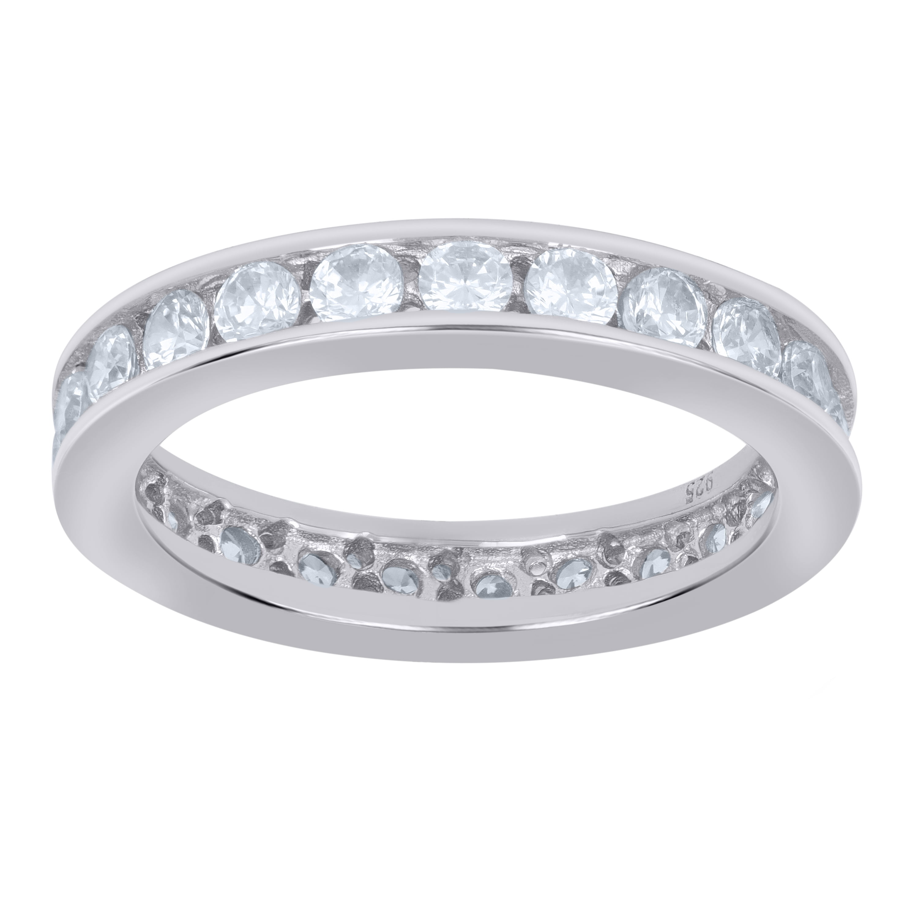 925 Sterling Silver Womens Cubic Zirconia Size-7 Single Row Bridal ...