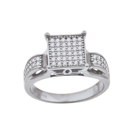 925 Sterling Silver Womens Cubic Zirconia Size-8 Square Head Bridal ...