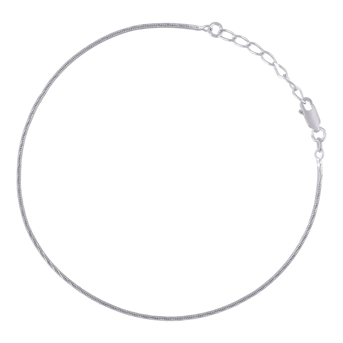 925 Sterling Silver Womens Snake Chain Anklet 0.9 mm 10 Inch-Anklet for ...