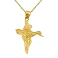 925 Sterling Silver Yellow Gold Plated 1mm Cable Chain Necklace w/ Duck ...