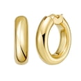 925 Sterling Silver Yellow Gold Plated Round Hoop Earrings With Hinged ...