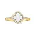 925 Sterling Silver Yellow-Tone Womens Cubic-Zirconia White Enameled ...