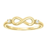 925 Sterling Silver Yellow-tone Womens Cubic-Zirconia Infinity Love Ring Size 5 - Walmart.com