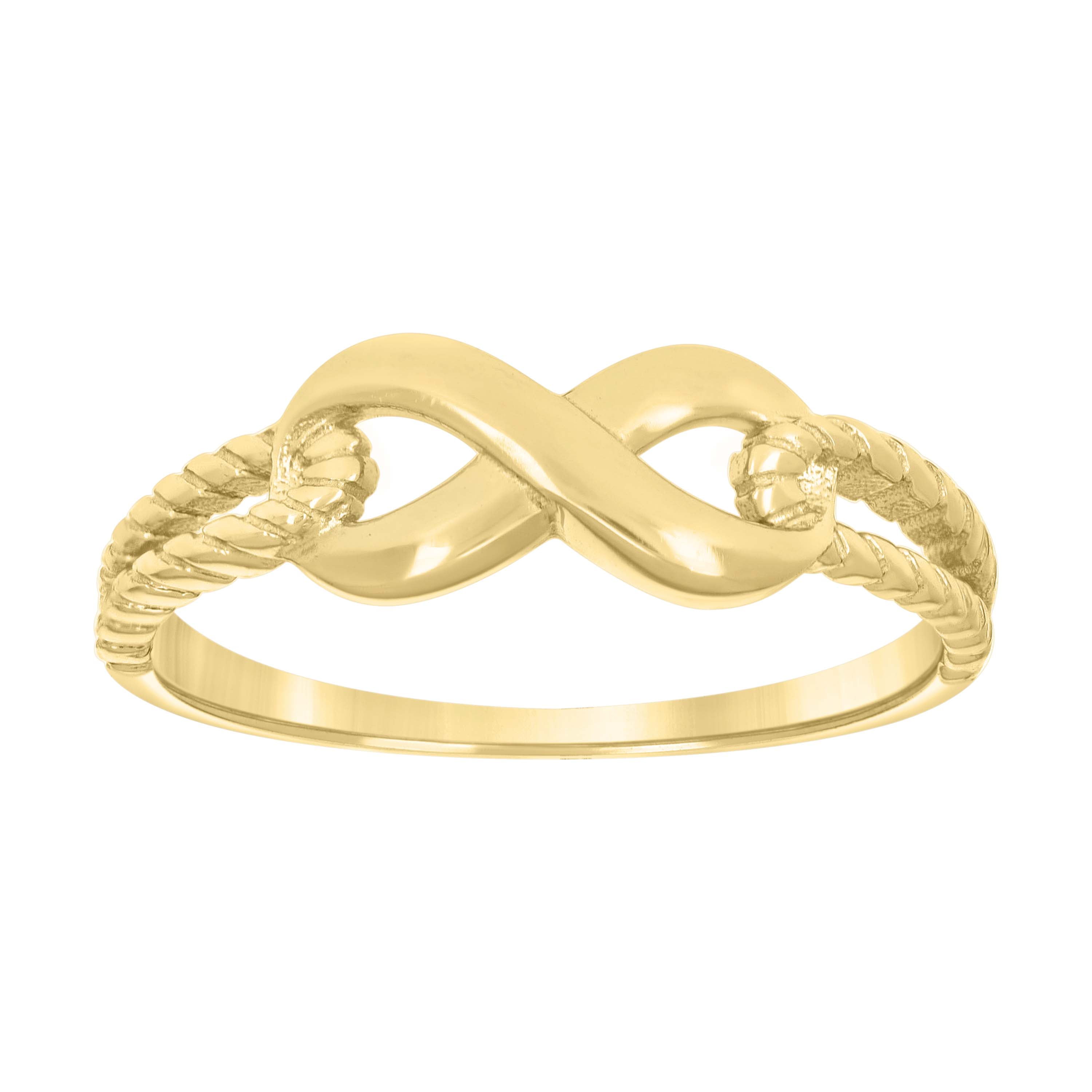 925 Sterling Silver Yellow-tone Womens Infinity Love Ring Size 6 ...