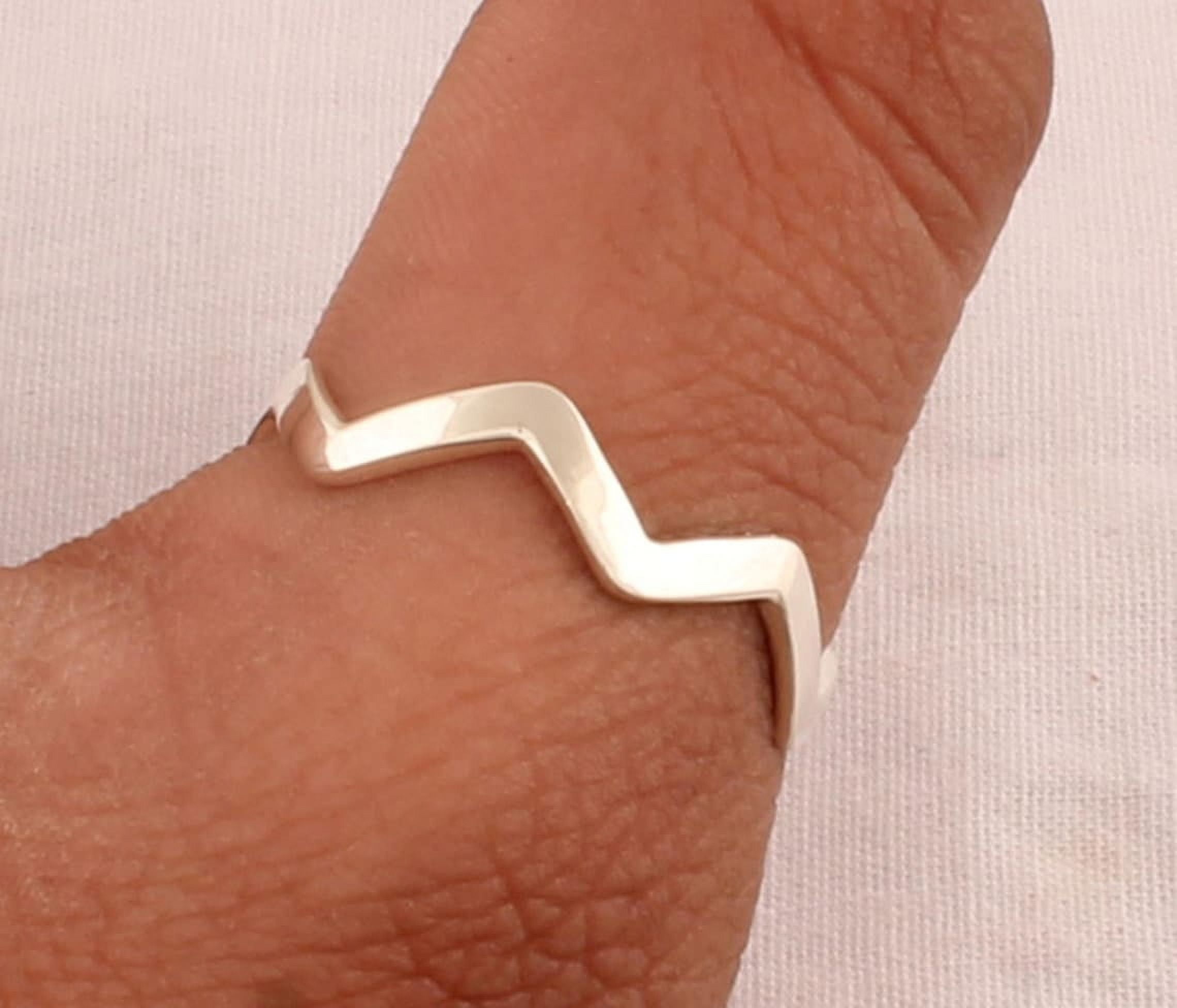925 Sterling Silver Zig Zag Ring – Handmade Dainty Stacking Ring ...