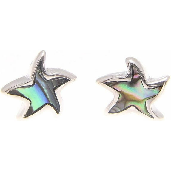 925 Sterling silver Hawaiian starfish sea star abalone shell paua post ...