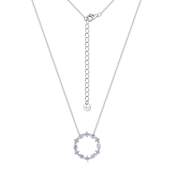 925 sterling silver 18k gold open-ring pendant necklace, women's style ...