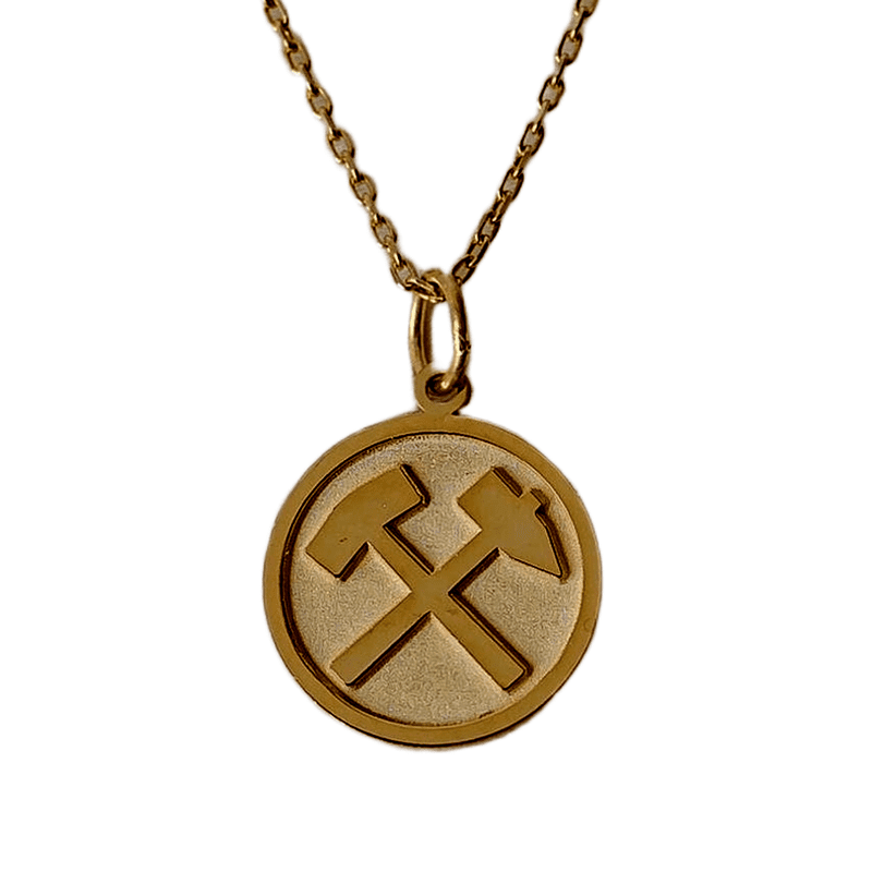 925 sterling silver necklace 24mm|18 inch chain|miner pendant| miner ...