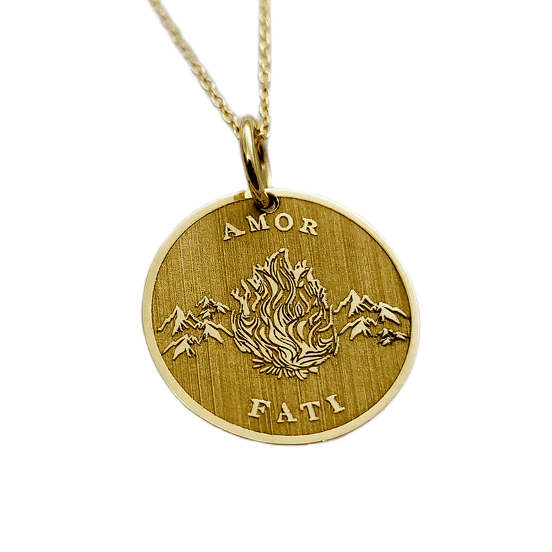 925 sterling silver necklace 26mm|18 inch chain|amor fati pendant ...