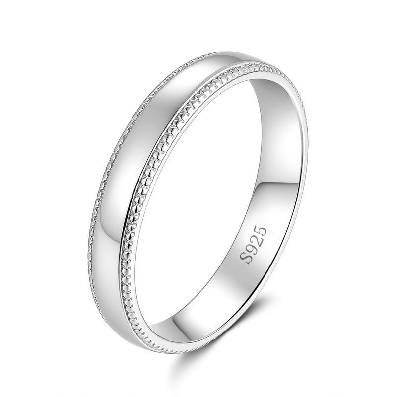 925 sterling silver wedding ring, width options include 5mm, 6mm, 7mm ...