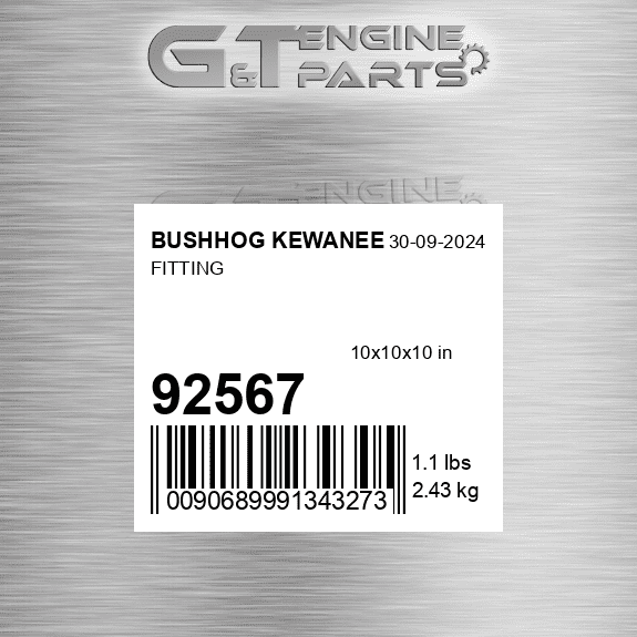 92567 FITTING fits Bushhog Kewanee (New OEM) - Walmart.com