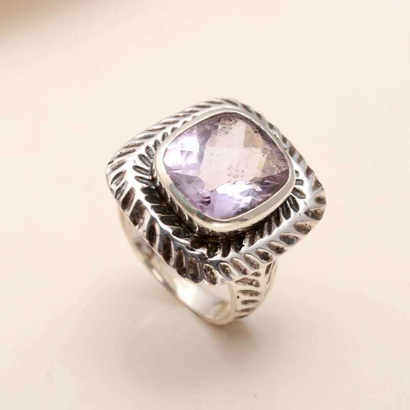 928 Sterling Silver Amethyst and Garnet Statement Ring for Women – Dual ...