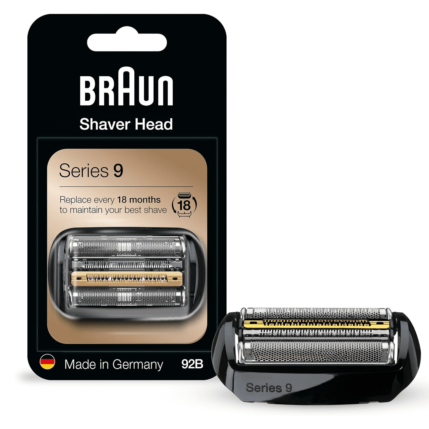 92B Replacement Head Compatible with Braun Series 9 Shaver, Black, Waterproof Material - Walmart.com