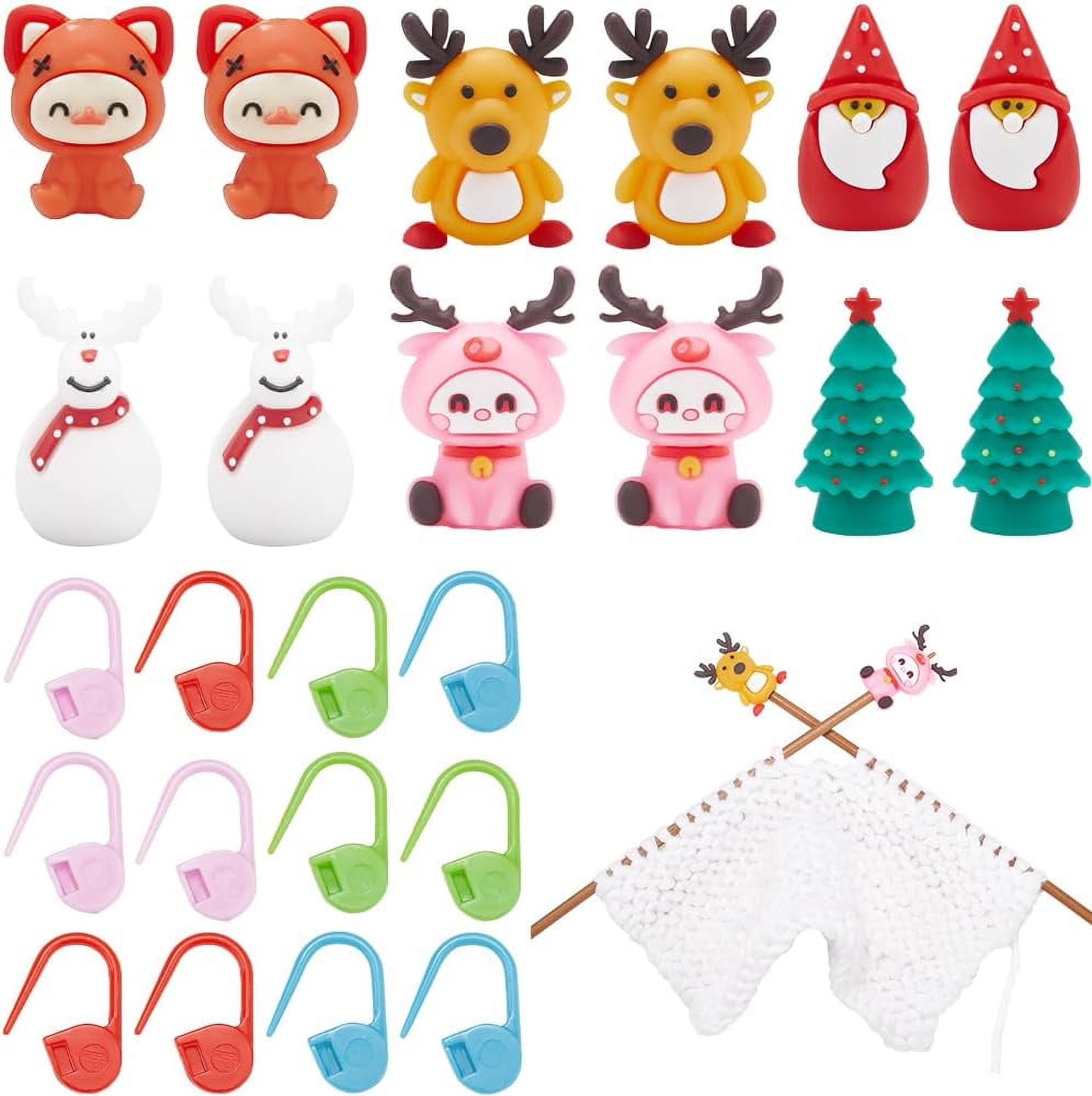 92PCS Knitting Needle Stopper Needles Protectors Cute Animal Snowman ...