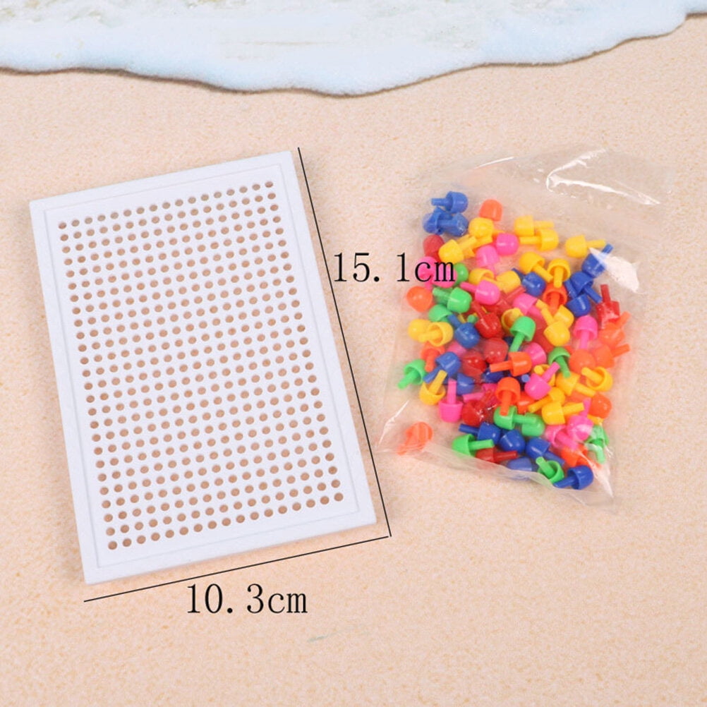 92Pcs Puzzle Kid Toy Mushroom Nails Pegboard with Assembly Drawing ...
