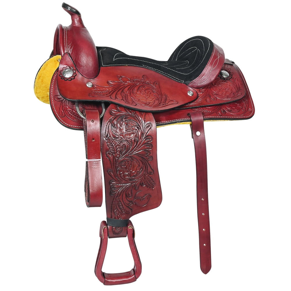 12 In Kids Youth Children Miniature Pony Saddle Leather Western Toddler ...