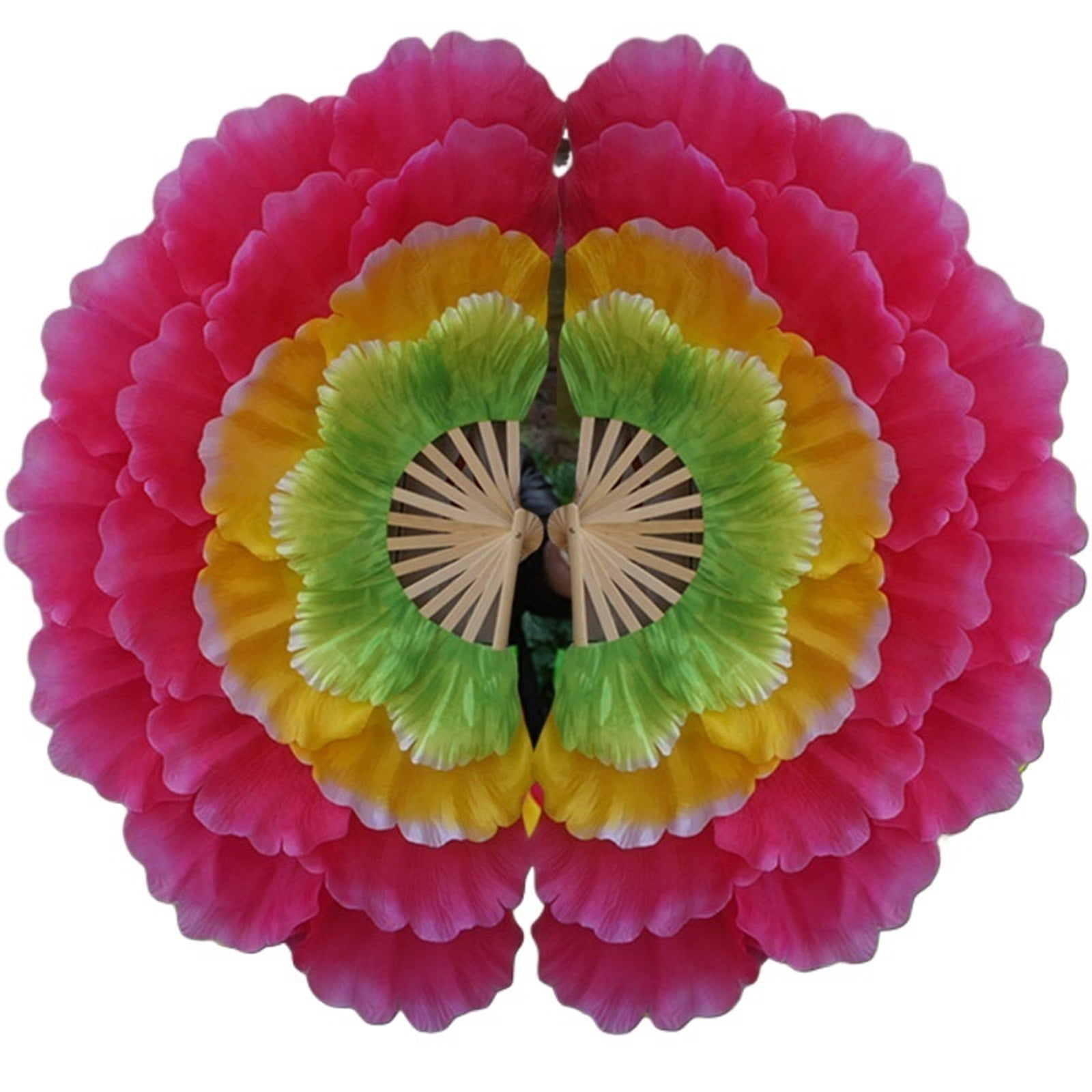 92cm Half-folded Dance Fan Adult Double-sided Peony Hand Fan Square ...