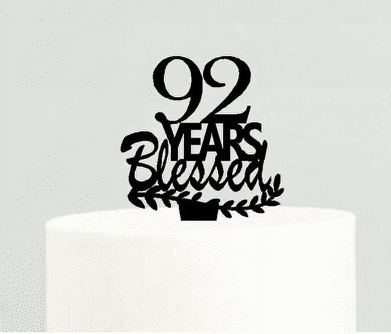92nd Birthday / Anniversary Blessed Years Cake Decoration Topper ...