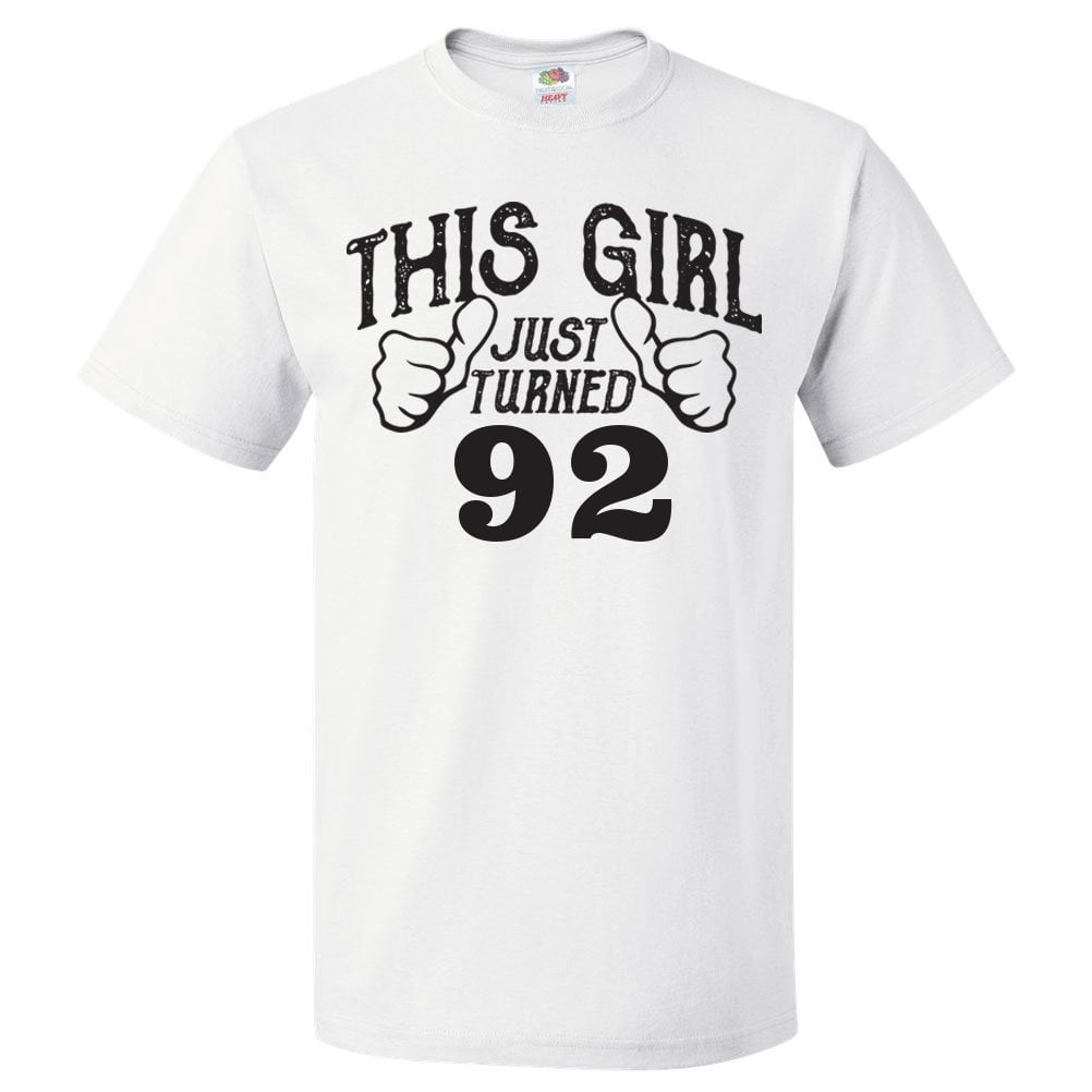 92nd Birthday Gift For 92 Year Old This Girl Turned 92 T Shirt Gift ...
