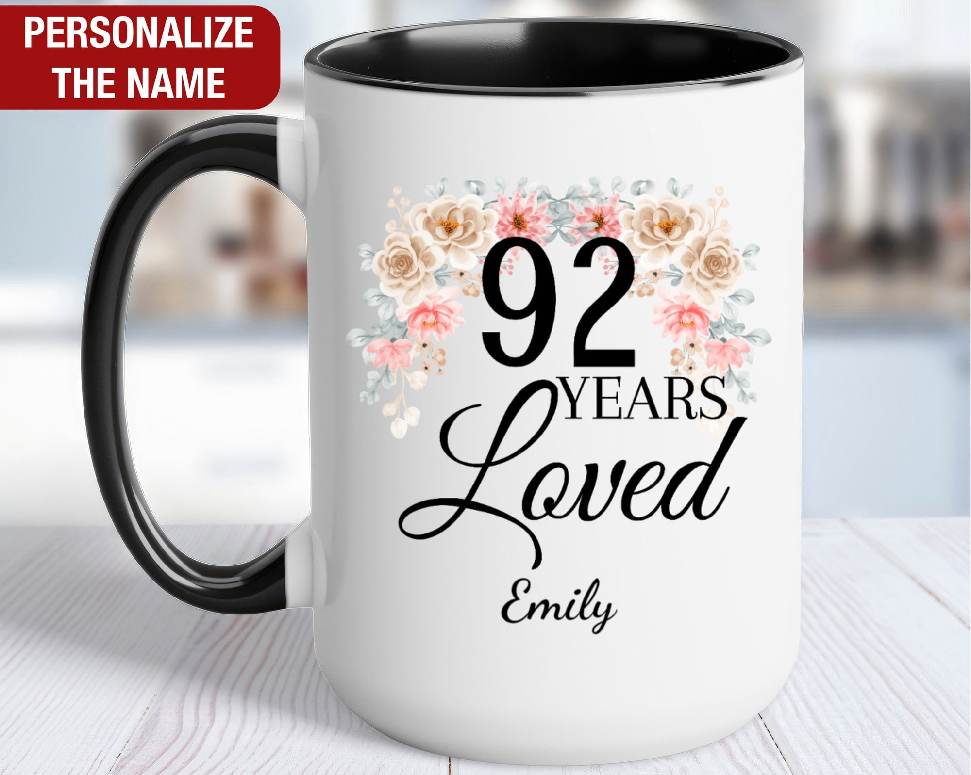 92nd Birthday Gift for Her Personalized 92 Years Loved Mug Gift for 92 ...