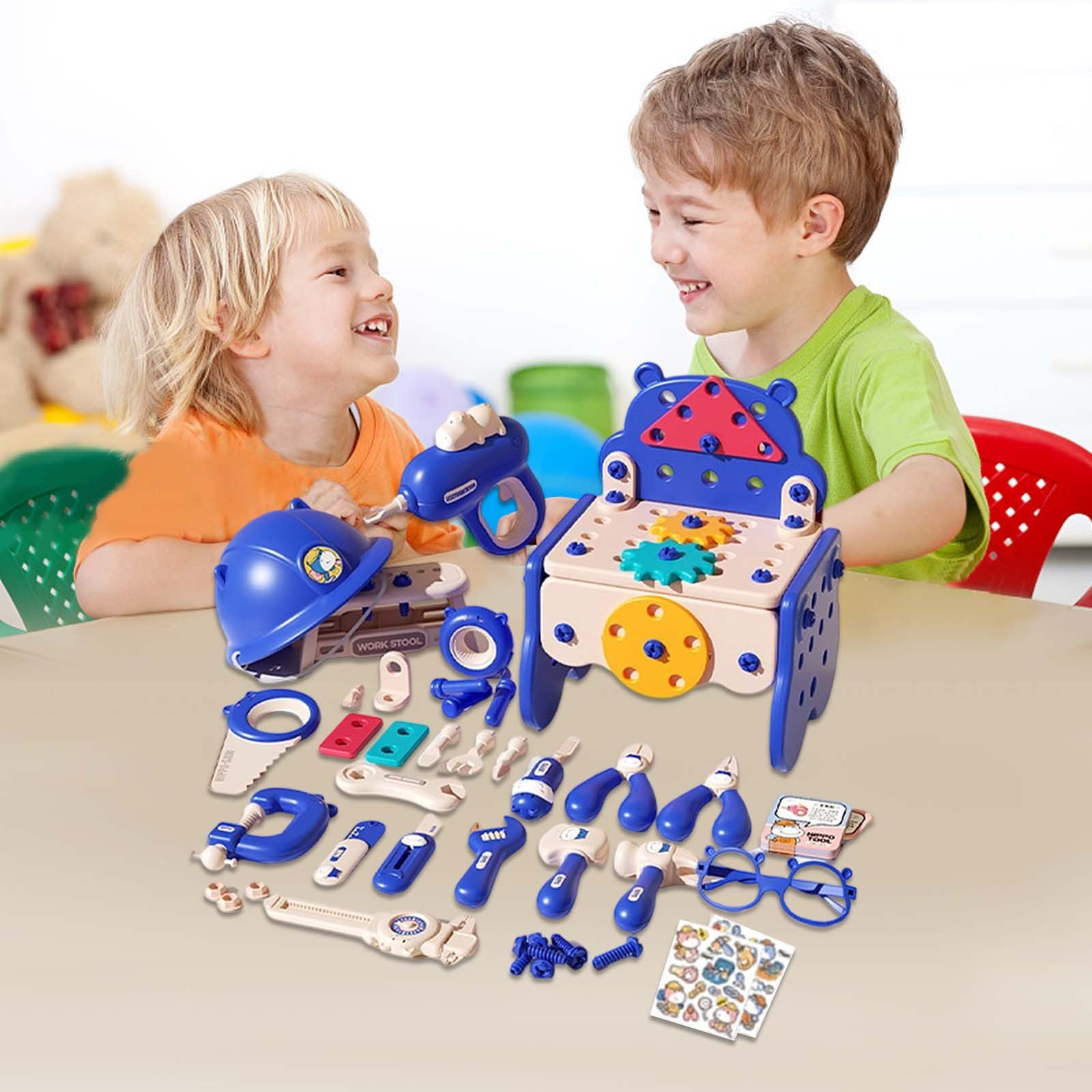 92pcs Kids Tool Set with Electronic Drill & Screw Toys Montessori ...