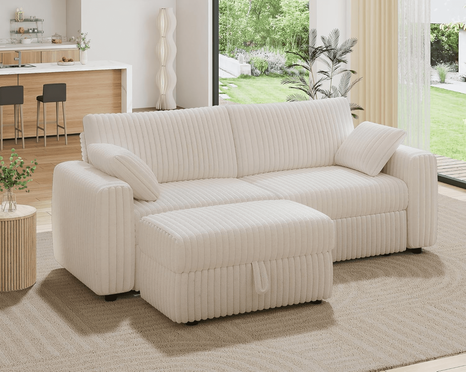 93" Extra Large Modular Sectional Sofa with Storage Ottoman - Plush ...