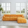 93" Modular Sectional Sofa, L-Shaped Couch with Reversible Ottoman, DIY ...